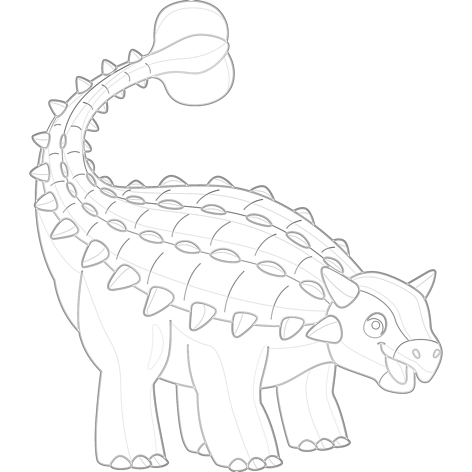 Printable Ankylosaurus Dinosaur Coloring Page - Mimi Panda