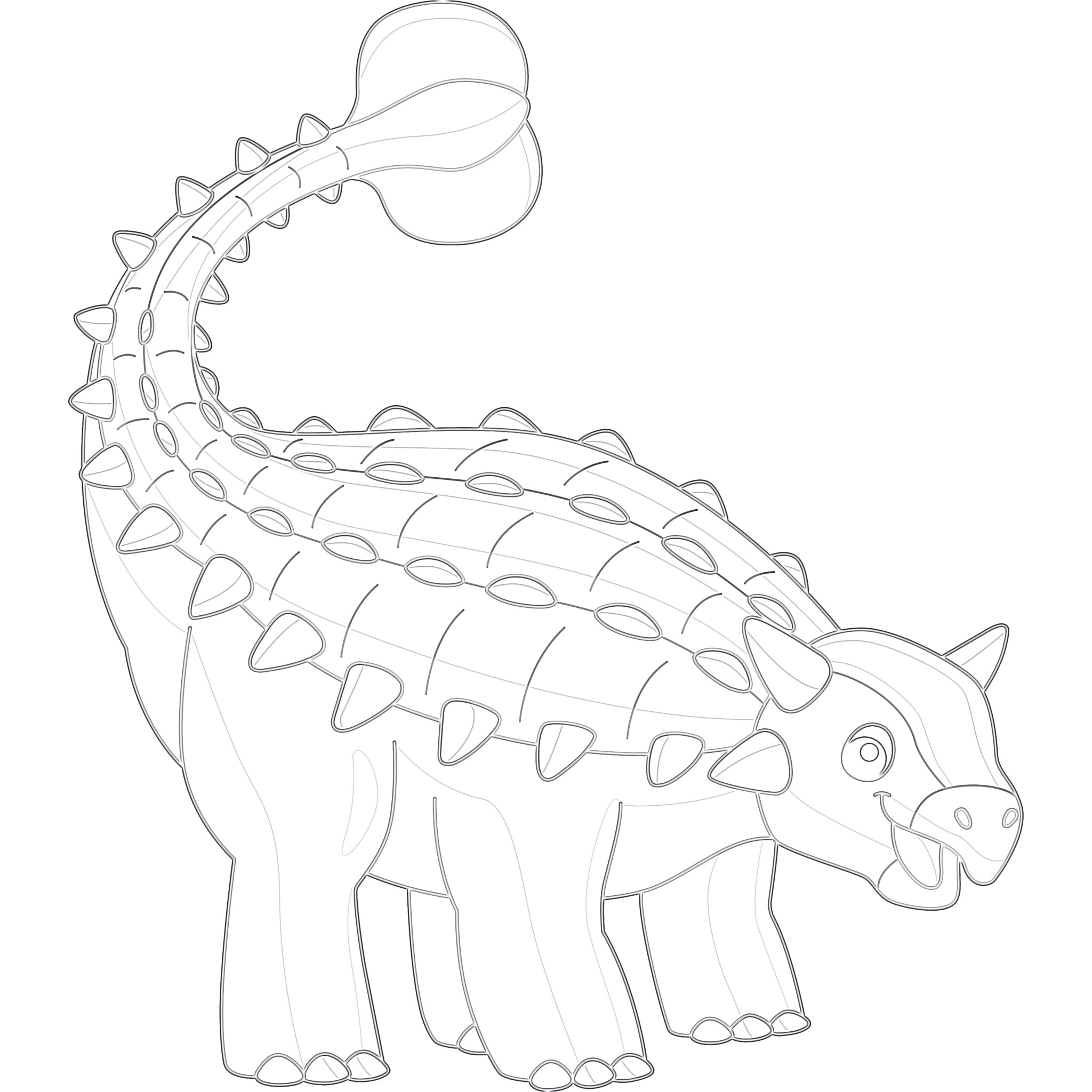 Printable Ankylosaurus Dinosaur Coloring Page - Mimi Panda
