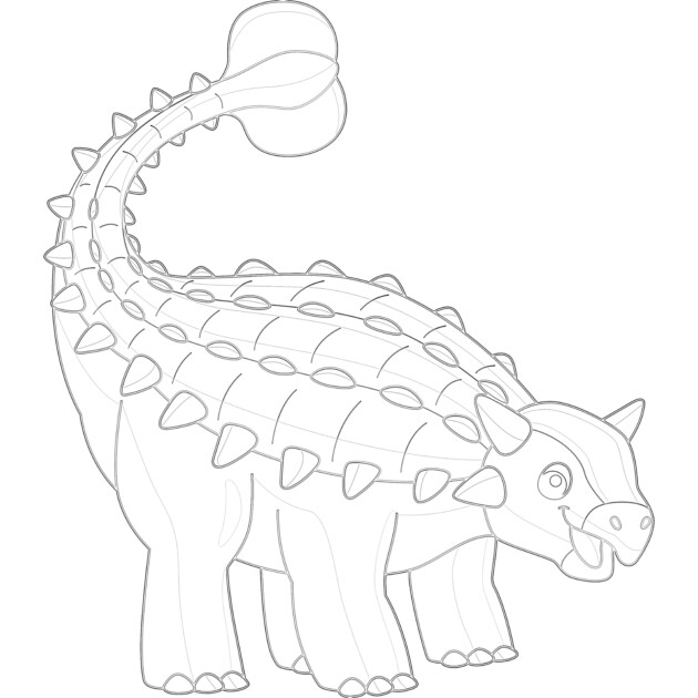 Printable Ankylosaurus Dinosaur Coloring Page - Mimi Panda