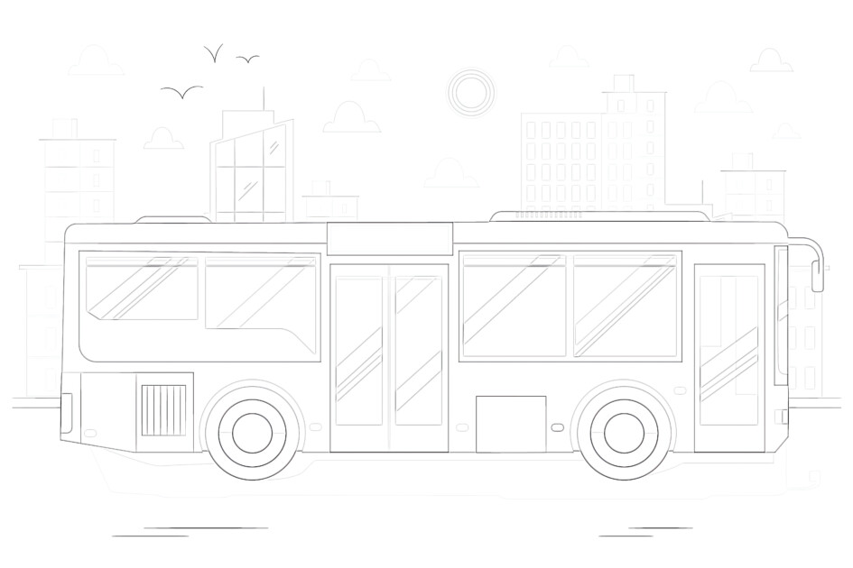 Printable City Bus Coloring Page - Mimi Panda