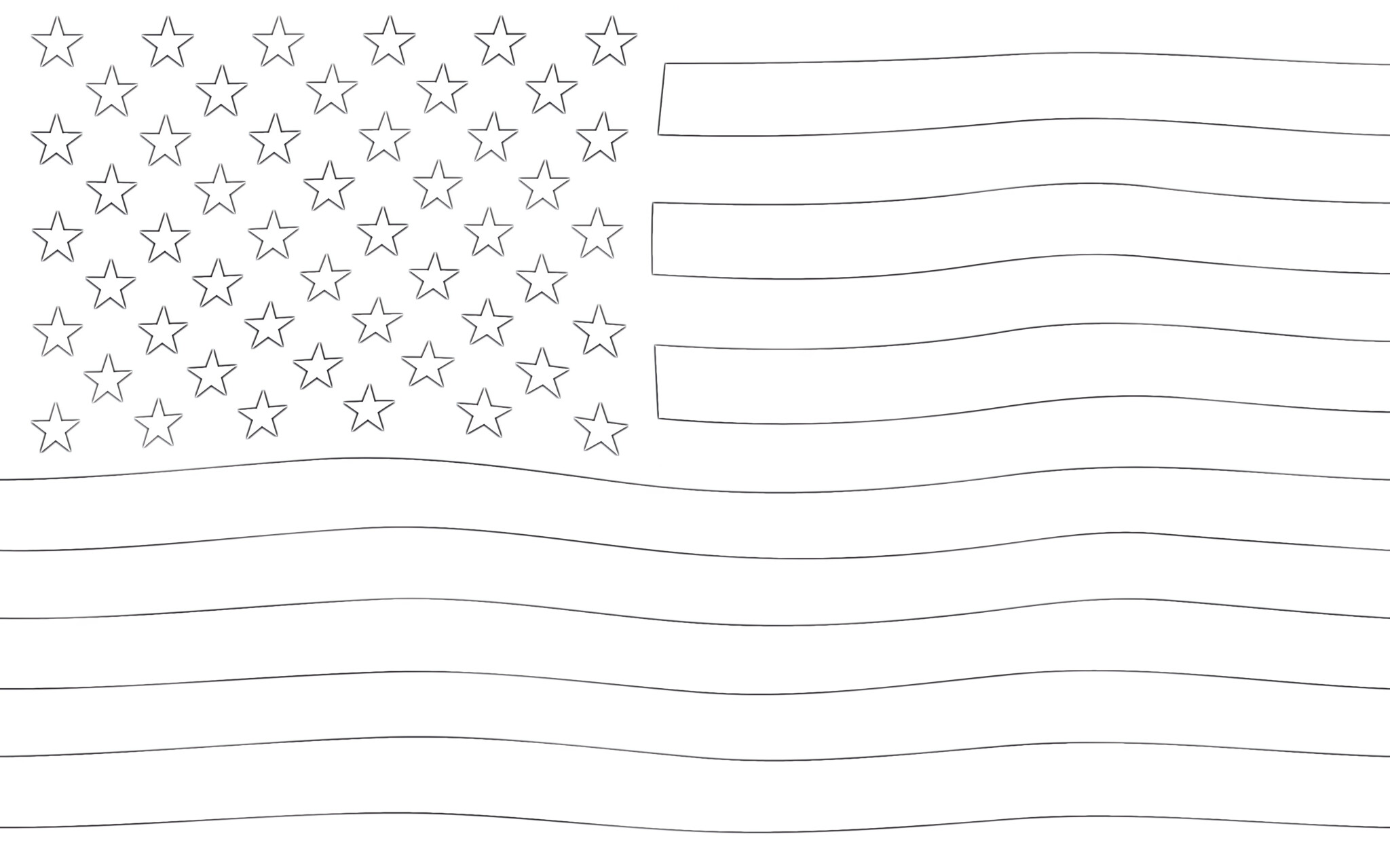 Printable Flag Of USA Coloring Page - Mimi Panda