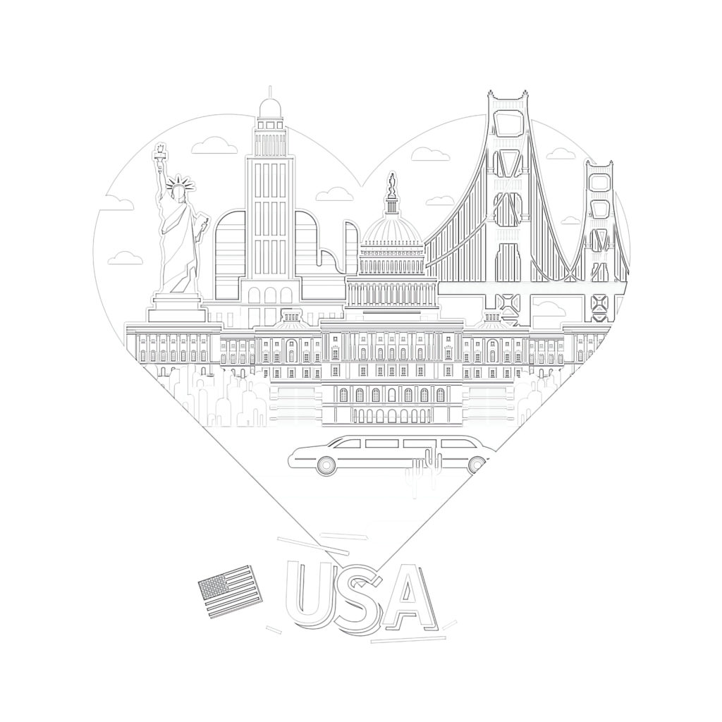 USA Coloring Pages - Mimi Panda