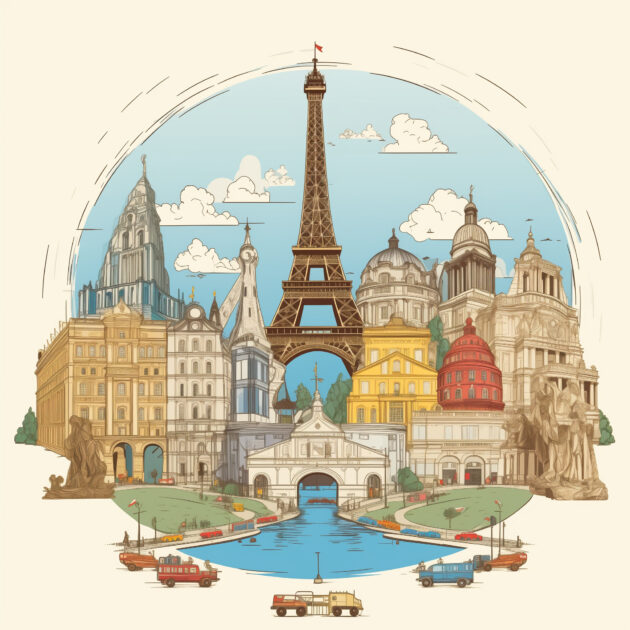 Europe Tourist Destinations Coloring Page | Coloring Pages Mimi Panda