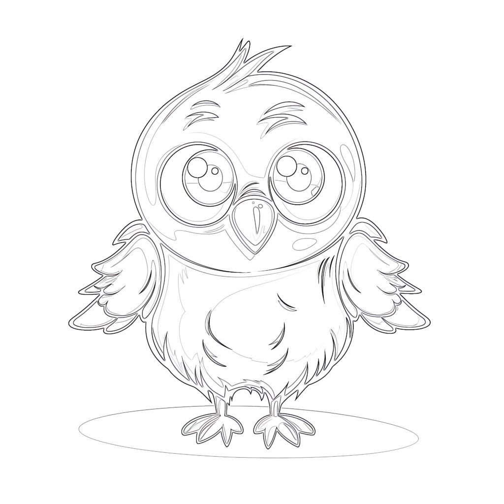 Funny Bird Coloring Page | Coloring Pages Mimi Panda