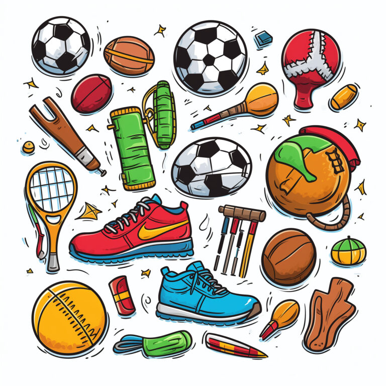 Hand Drawn Doodle Sport Coloring Page | Coloring Pages Mimi Panda