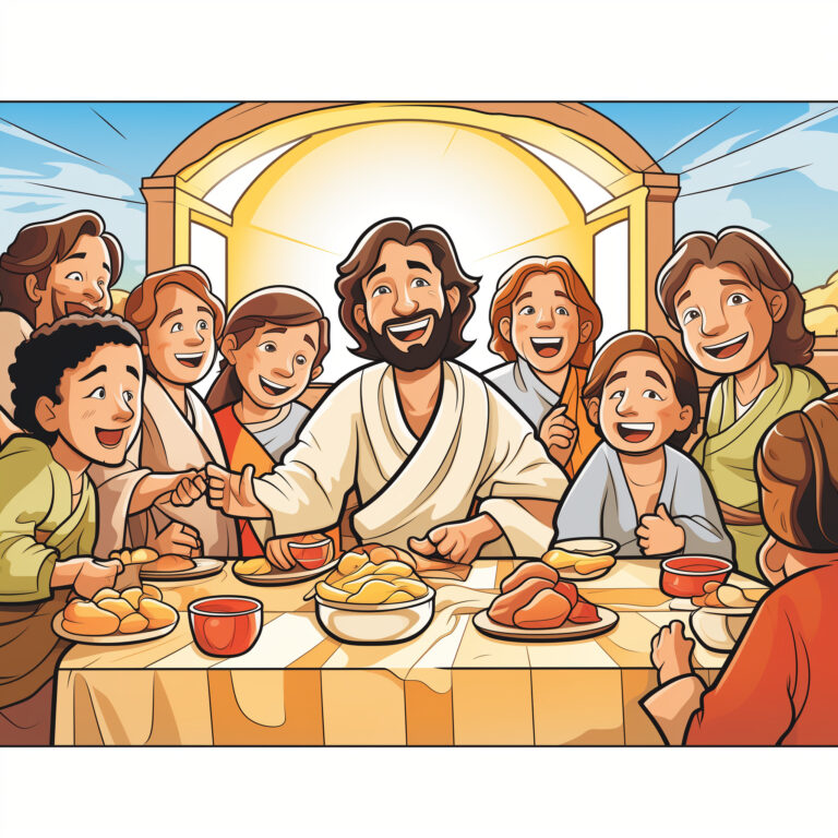Jesús Celebra La Última Cena Con Los Discípulos Página Para Colorear ...