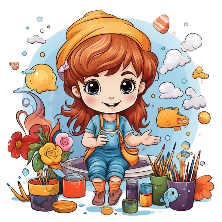 Little Girls With Different Hobbies Coloring Page coloring page