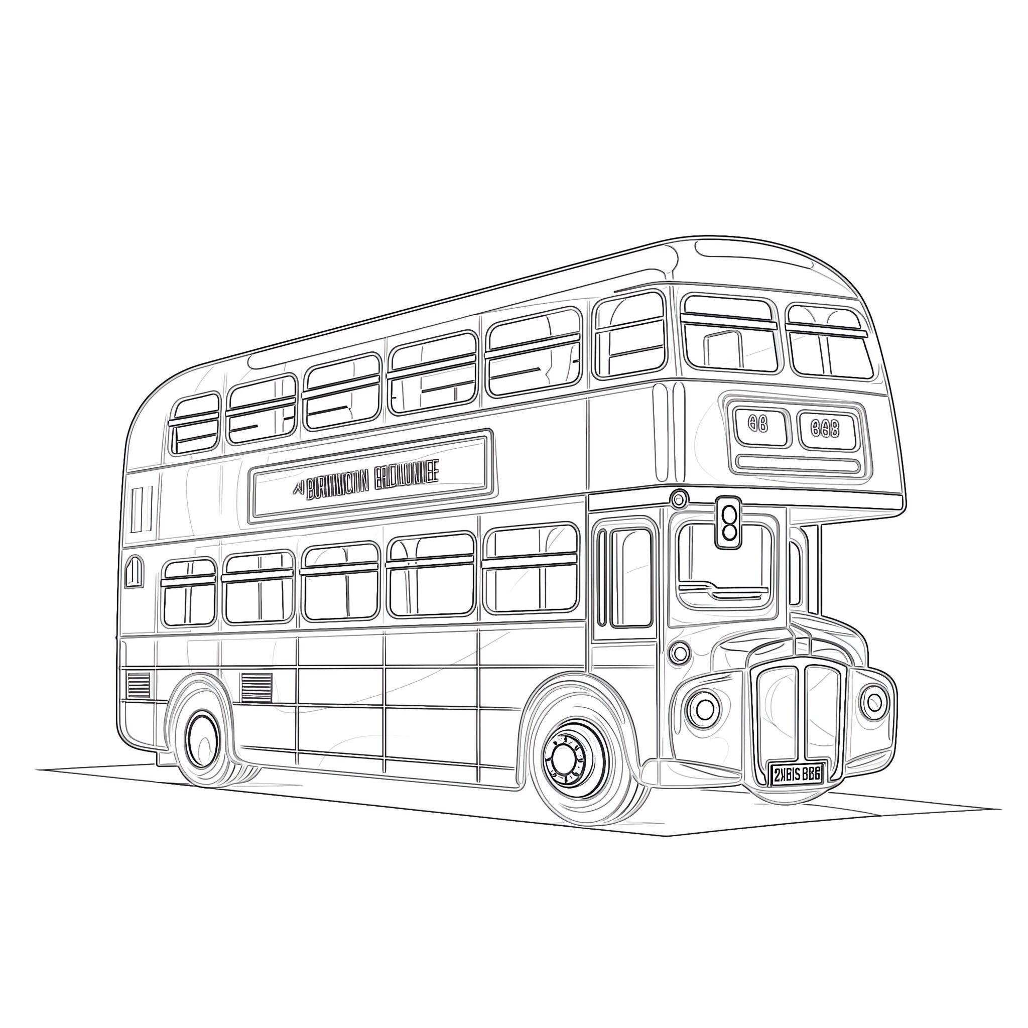 London Red Bus Coloring Page | Coloring Pages Mimi Panda