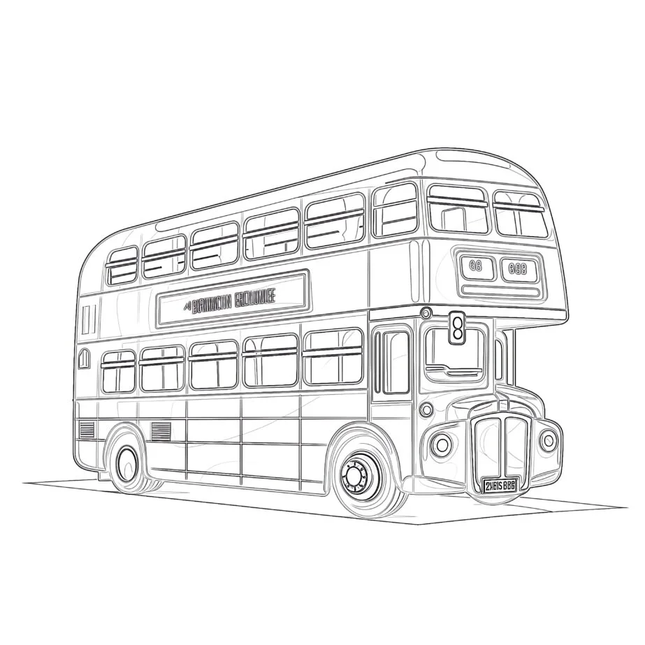 London Red Bus | Coloring Pages Mimi Panda