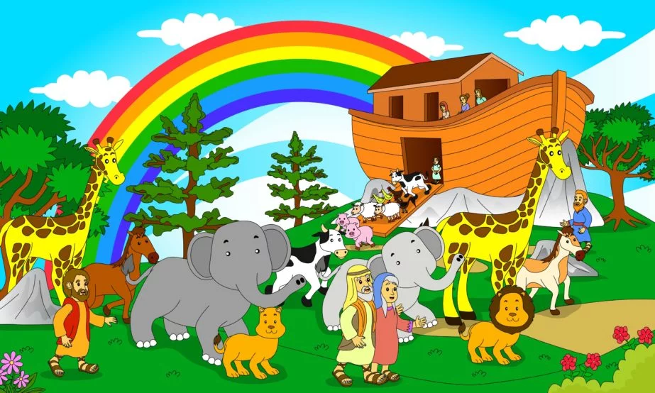 Printable Noah's Ark And The Animals Coloring Page - Mimi Panda