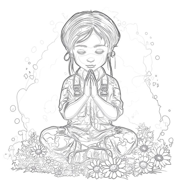 Pray For Ukraine Peace Coloring Page | Coloring Pages Mimi Panda