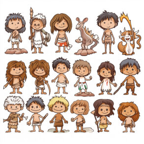 Primitive People Characters Prehistoric Stone Age | Coloring Pages Mimi ...