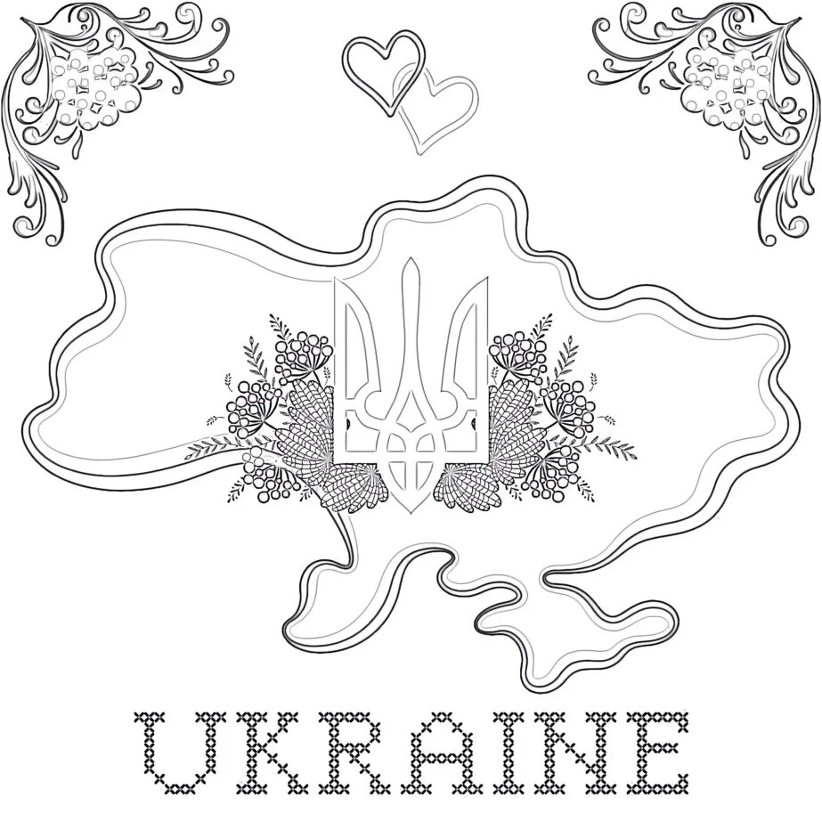 Printable State Symbol Of Ukraine Trident Coloring Page - Mimi Panda
