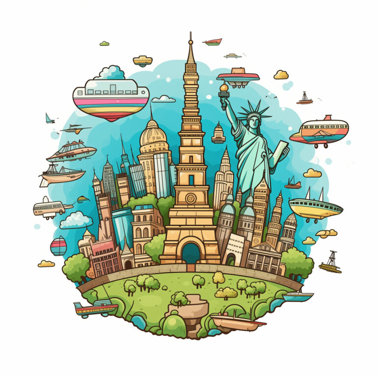 Travel to World Coloring Page | Coloring Pages Mimi Panda