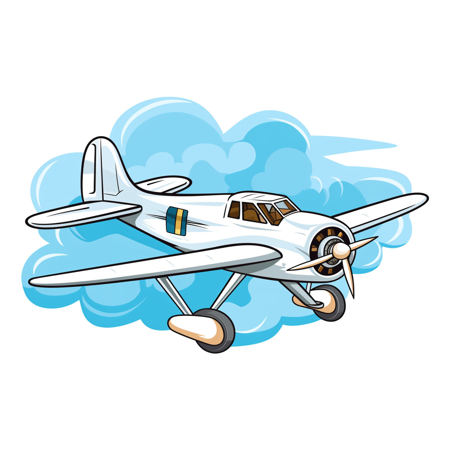 Simple Airplane Coloring Page | Coloring Pages Mimi Panda