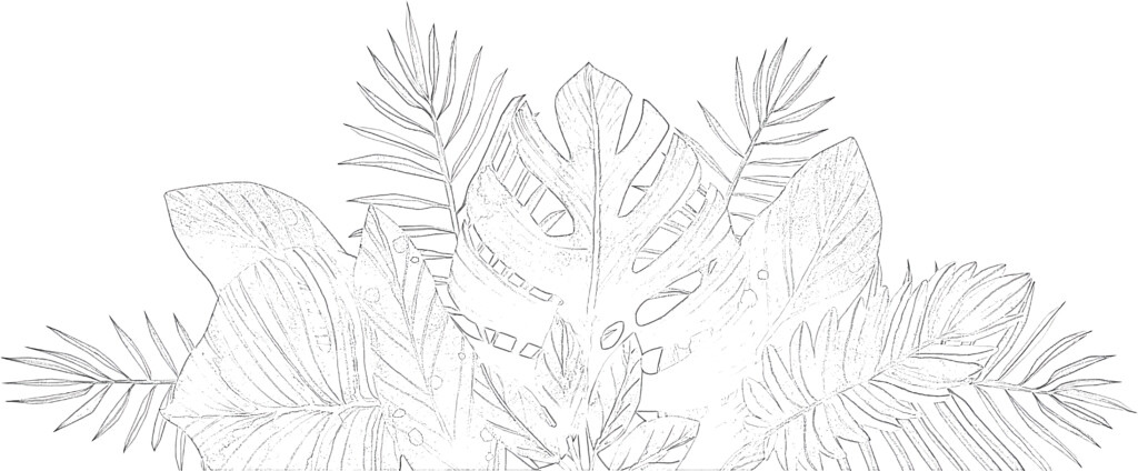 Printable Tropical Leaves Coloring Page - Mimi Panda
