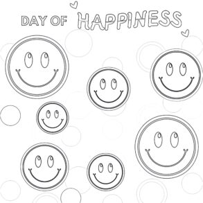 Day Of Happiness Coloring Page | Coloring Pages Mimi Panda