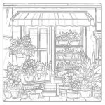 Flower Shop Coloring Page | Coloring Pages Mimi Panda
