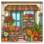 Flower Shop Coloring Page | Coloring Pages Mimi Panda