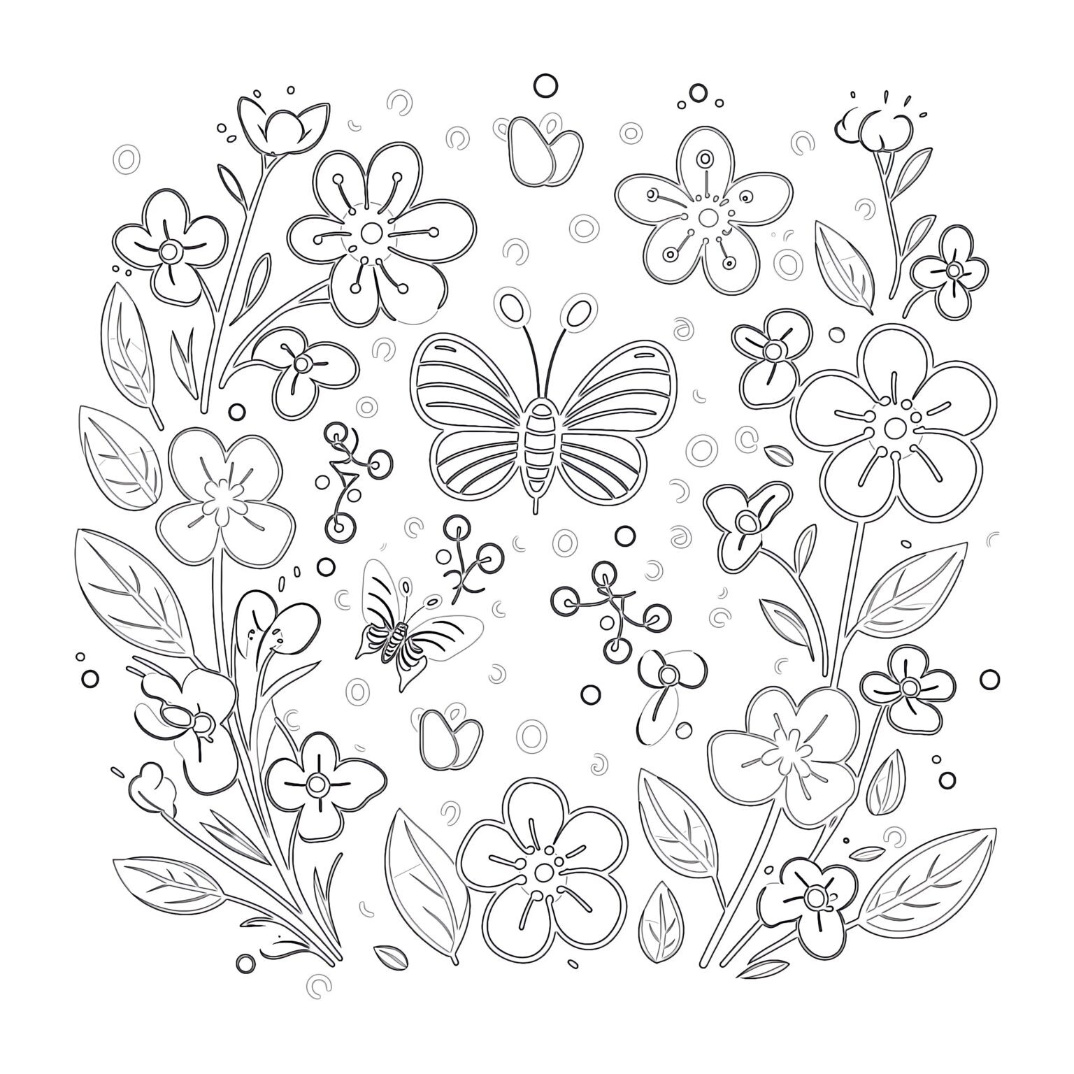Hello Spring Coloring Page | Coloring Pages Mimi Panda