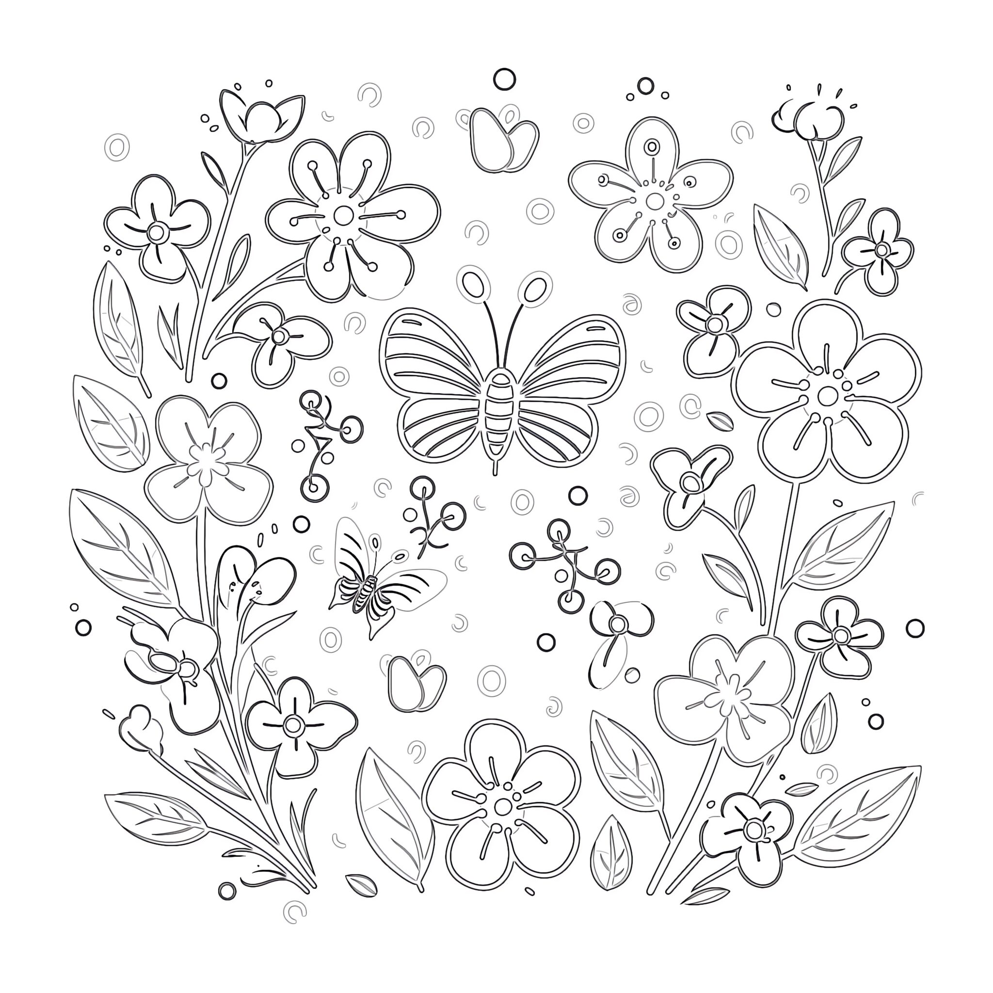 Hello Spring Coloring Page | Coloring Pages Mimi Panda