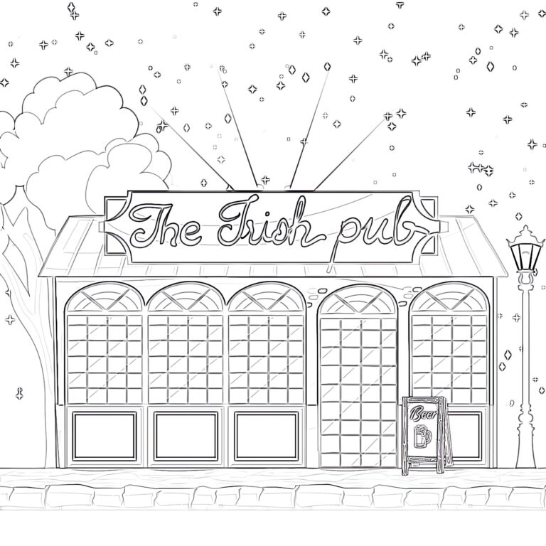 Irish Pub Coloring Page | Coloring Pages Mimi Panda
