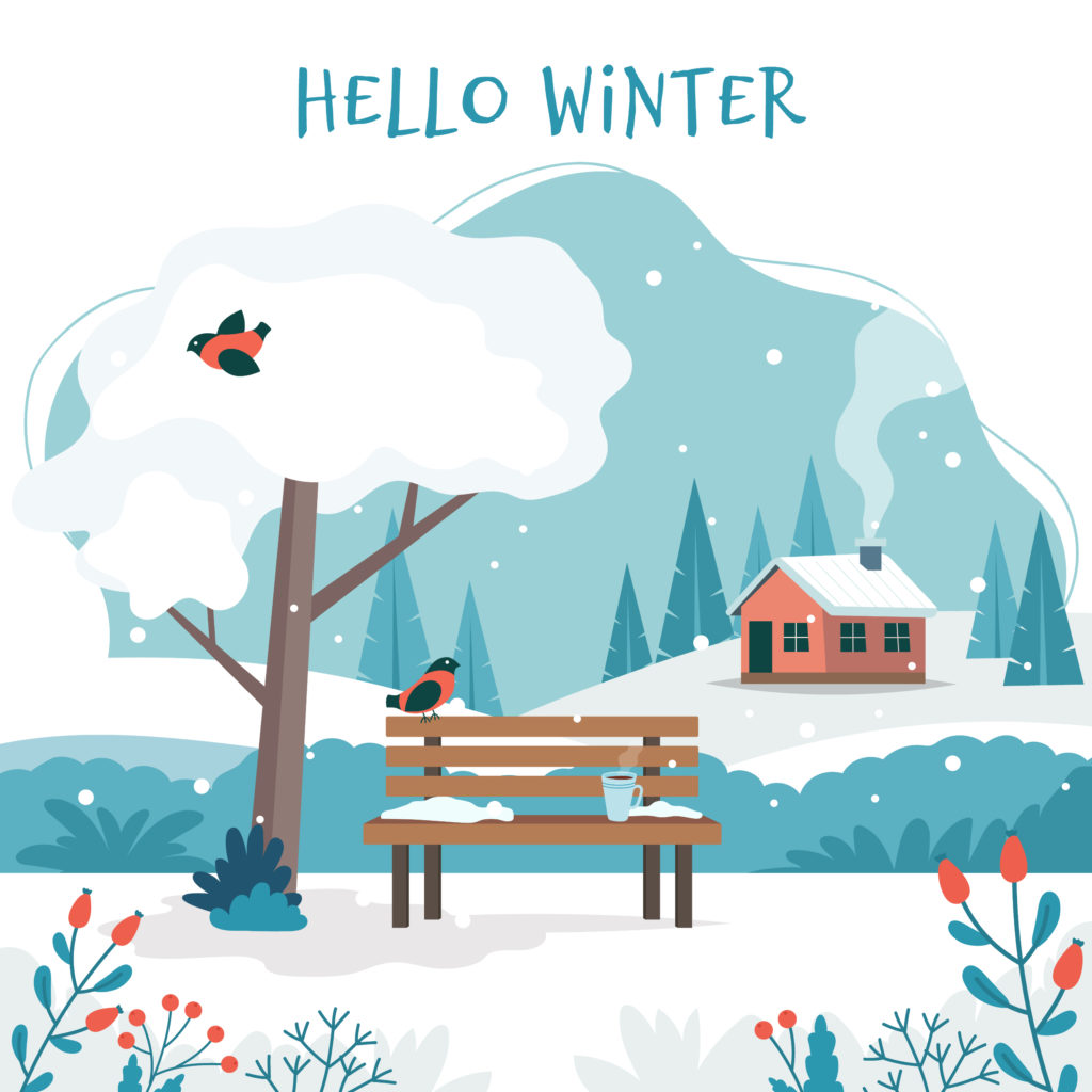 Printable Hello Winter Coloring Page - Mimi Panda