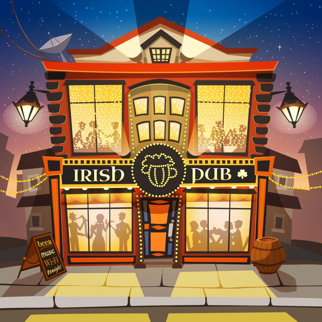 Printable Irish Pub Coloring Page - Mimi Panda