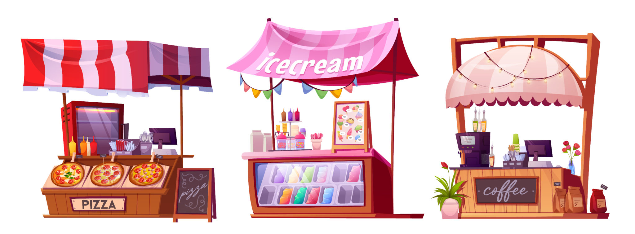 Printable Street Food Coloring Page - Mimi Panda