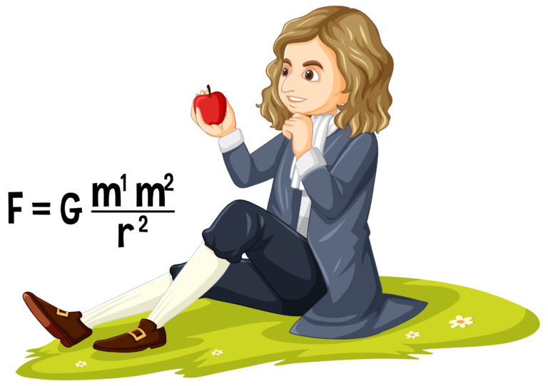 Sir Isaac Newton With Gravitation Theory coloring page