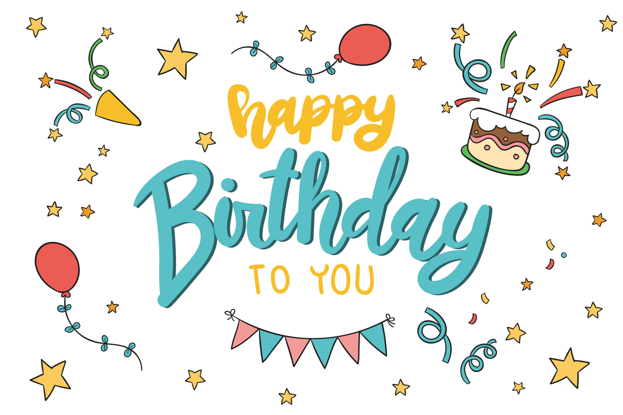 Printable Happy Birthday To You Coloring Page - Mimi Panda
