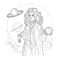 Sir Isaac Newton With Gravitation Theory | Coloring Pages Mimi Panda