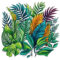 Tropical Leaves Coloring Page | Coloring Pages Mimi Panda