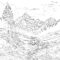 View Of The Beautiful Landscape In The Alps | Coloring Pages Mimi Panda