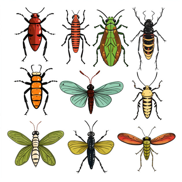 Páginas Para Colorear de Insectos | Páginas Para Colorear Mimi Panda⁤