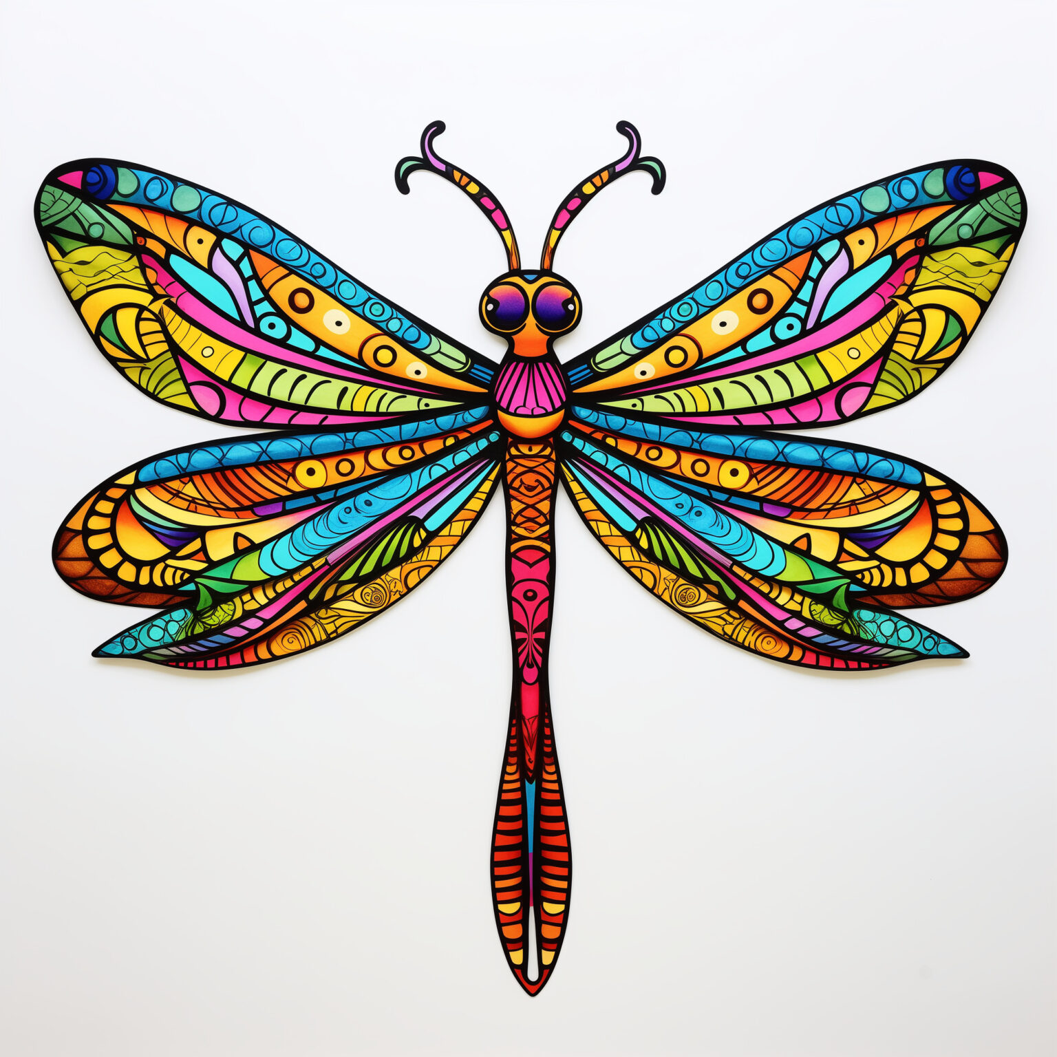 Colorful Dragonfly Zentangle Arts Coloring Page | Coloring Pages Mimi Panda