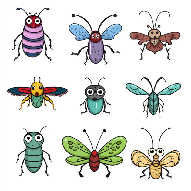 Cute Insects Coloring Page | Coloring Pages Mimi Panda
