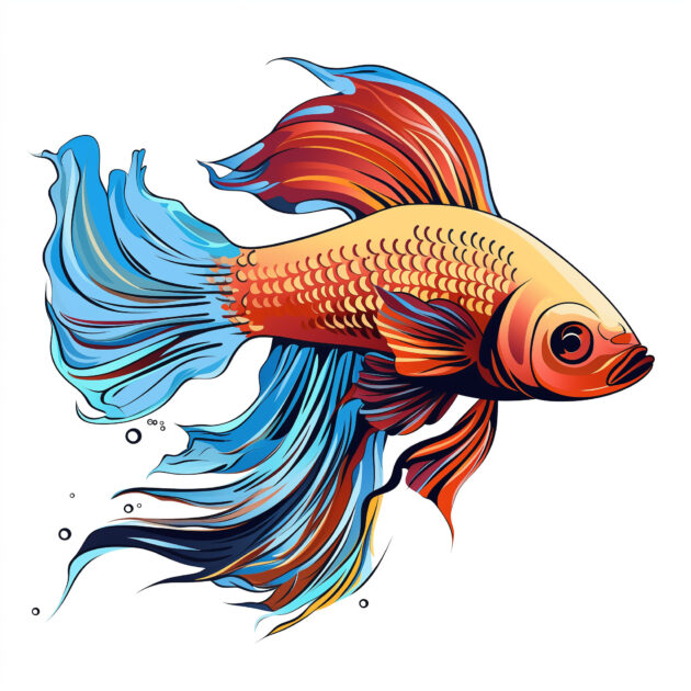 Fighting Fish Coloring Page | Coloring Pages Mimi Panda
