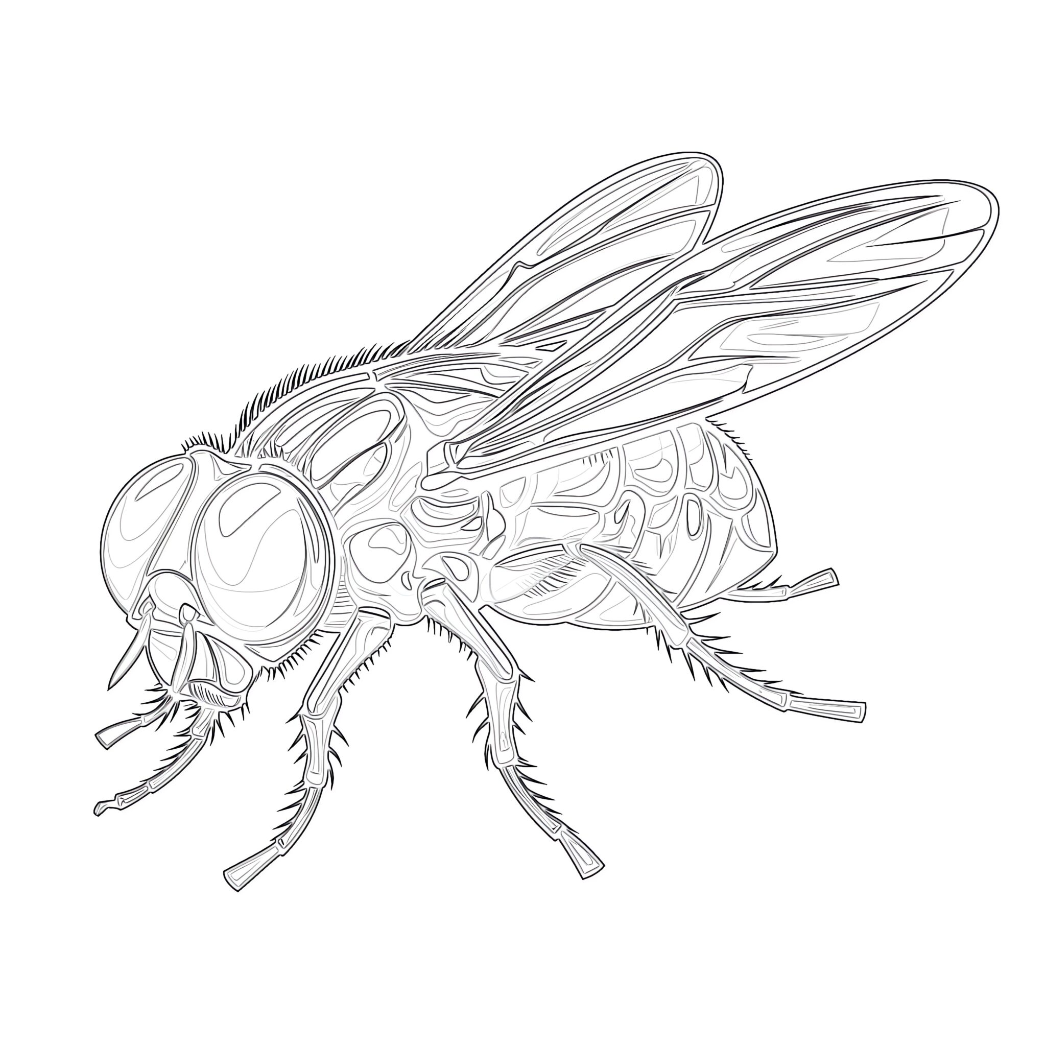 Fly Insect Coloring Page | Coloring Pages Mimi Panda