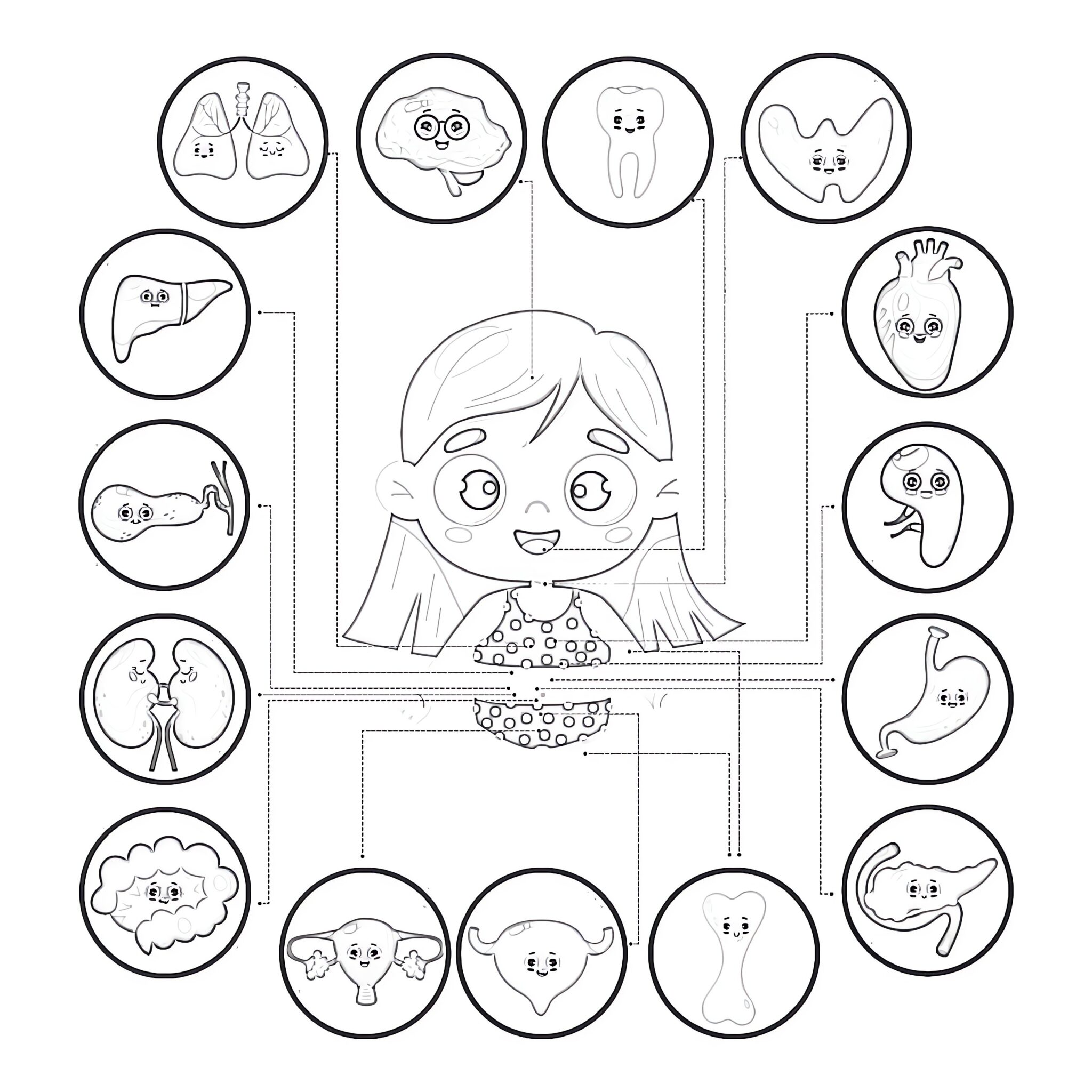 Body Anatomy Coloring Page | Coloring Pages Mimi Panda