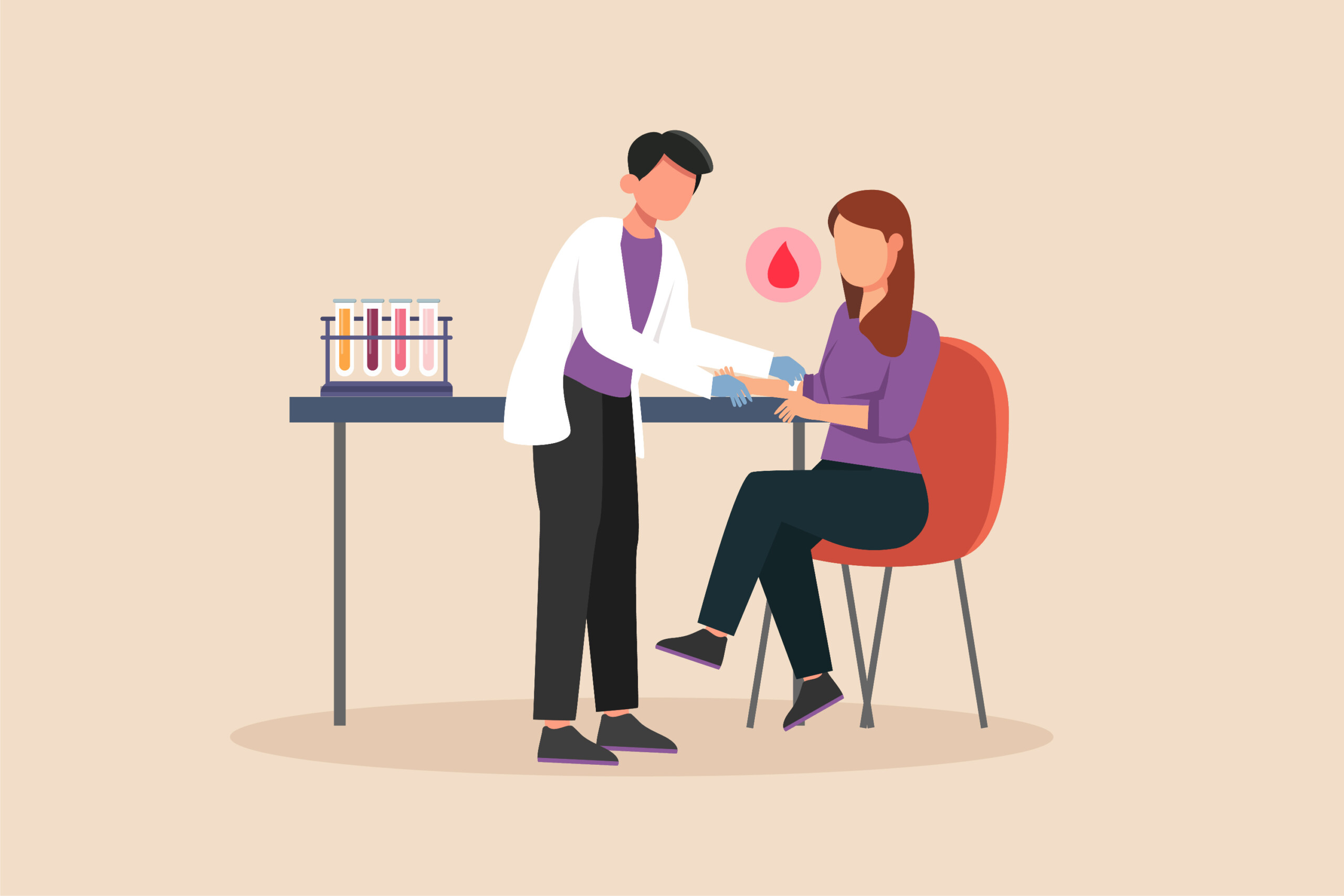 Doctor And Blood Sampling coloring page - Mimi Panda