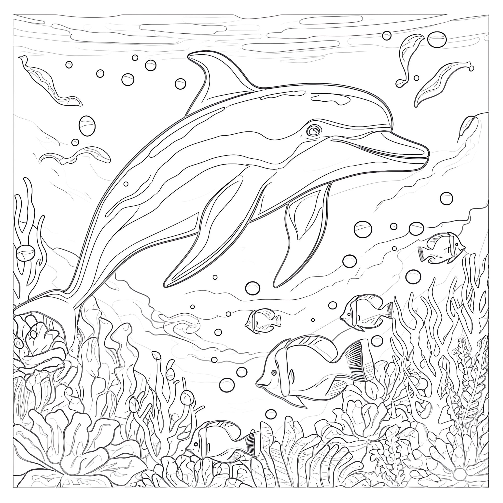 Printable Whale And Scuba Diving Coloring Page - Mimi Panda