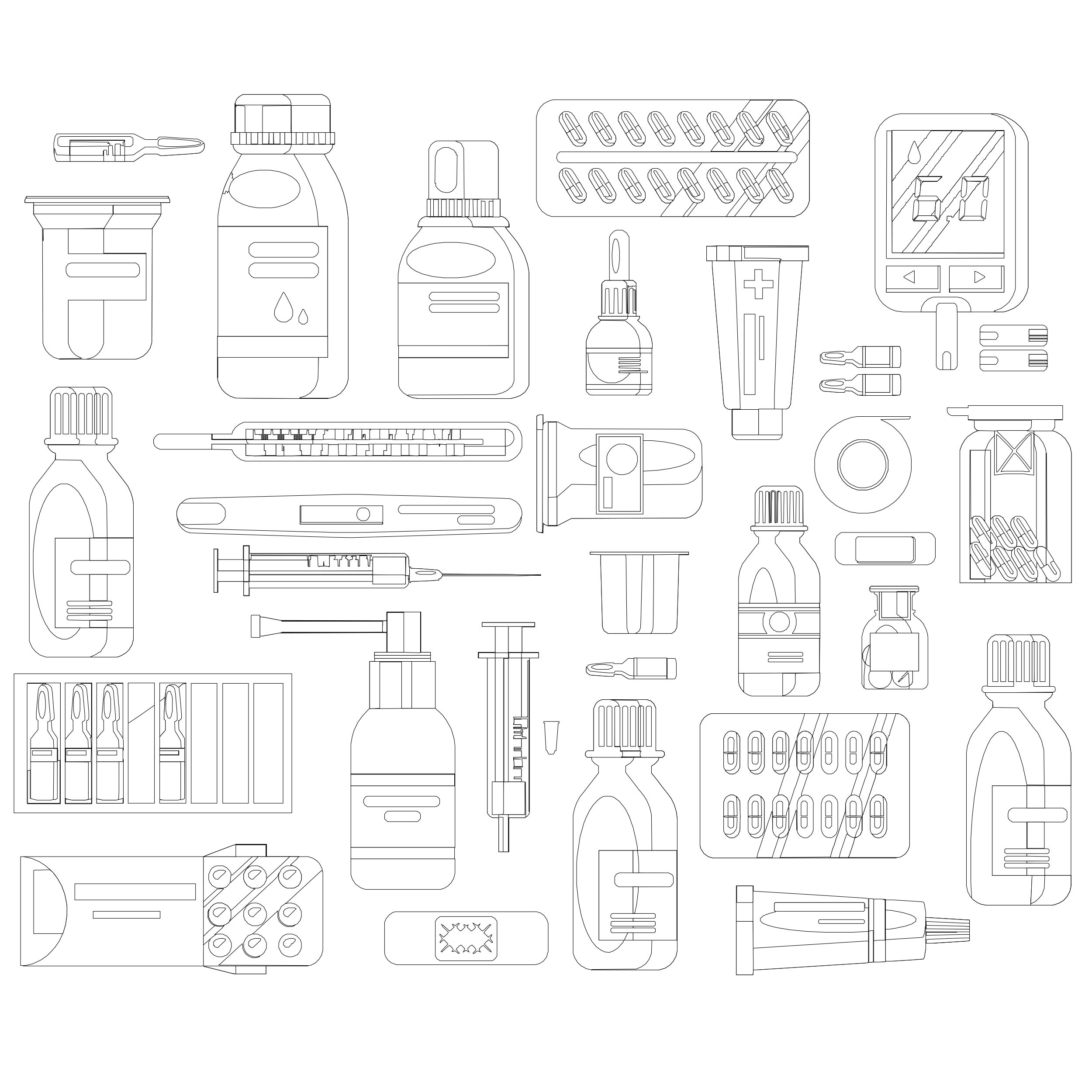 Medical Set coloring page - Mimi Panda