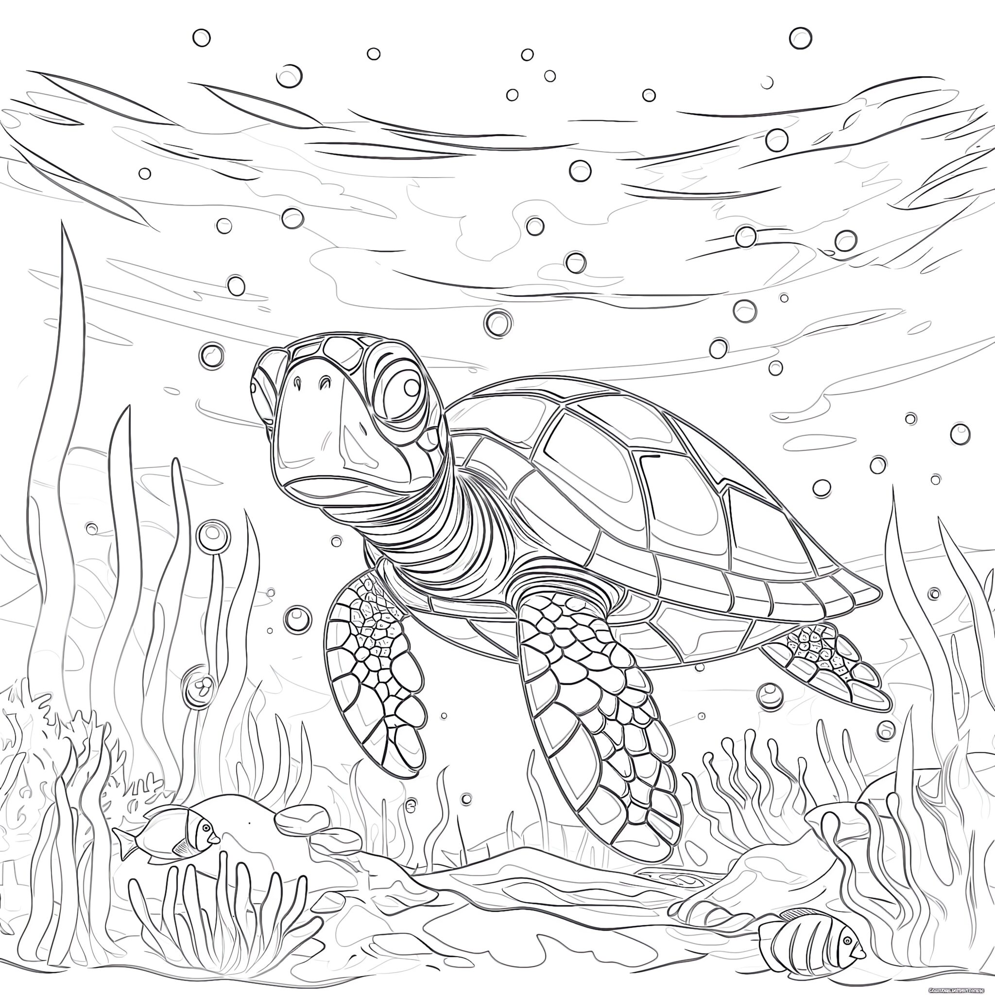 Printable Various Marine Animals Coloring Page - Mimi Panda