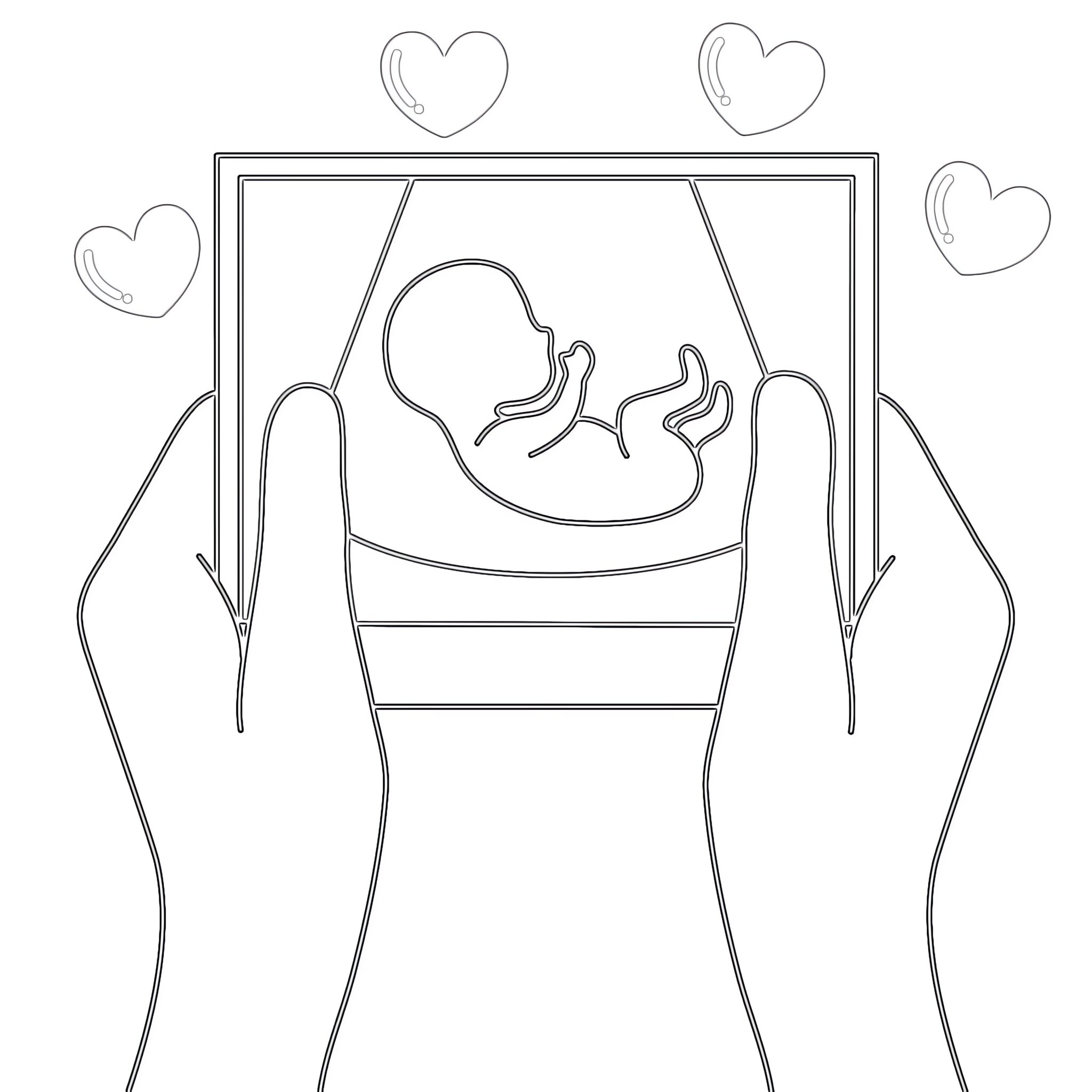 Sonography Baby | Coloring Pages Mimi Panda