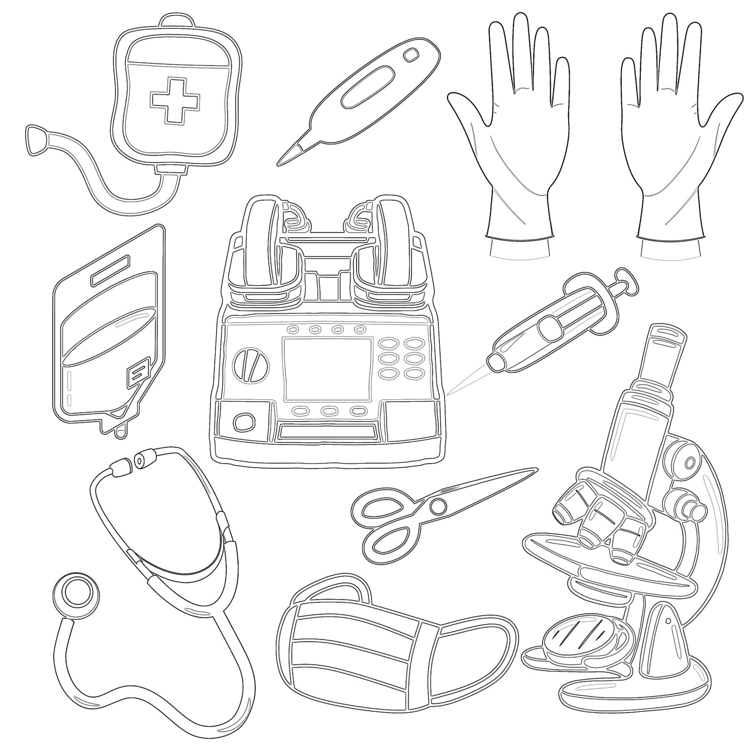 Subjects Of Medicine | Coloring Pages Mimi Panda