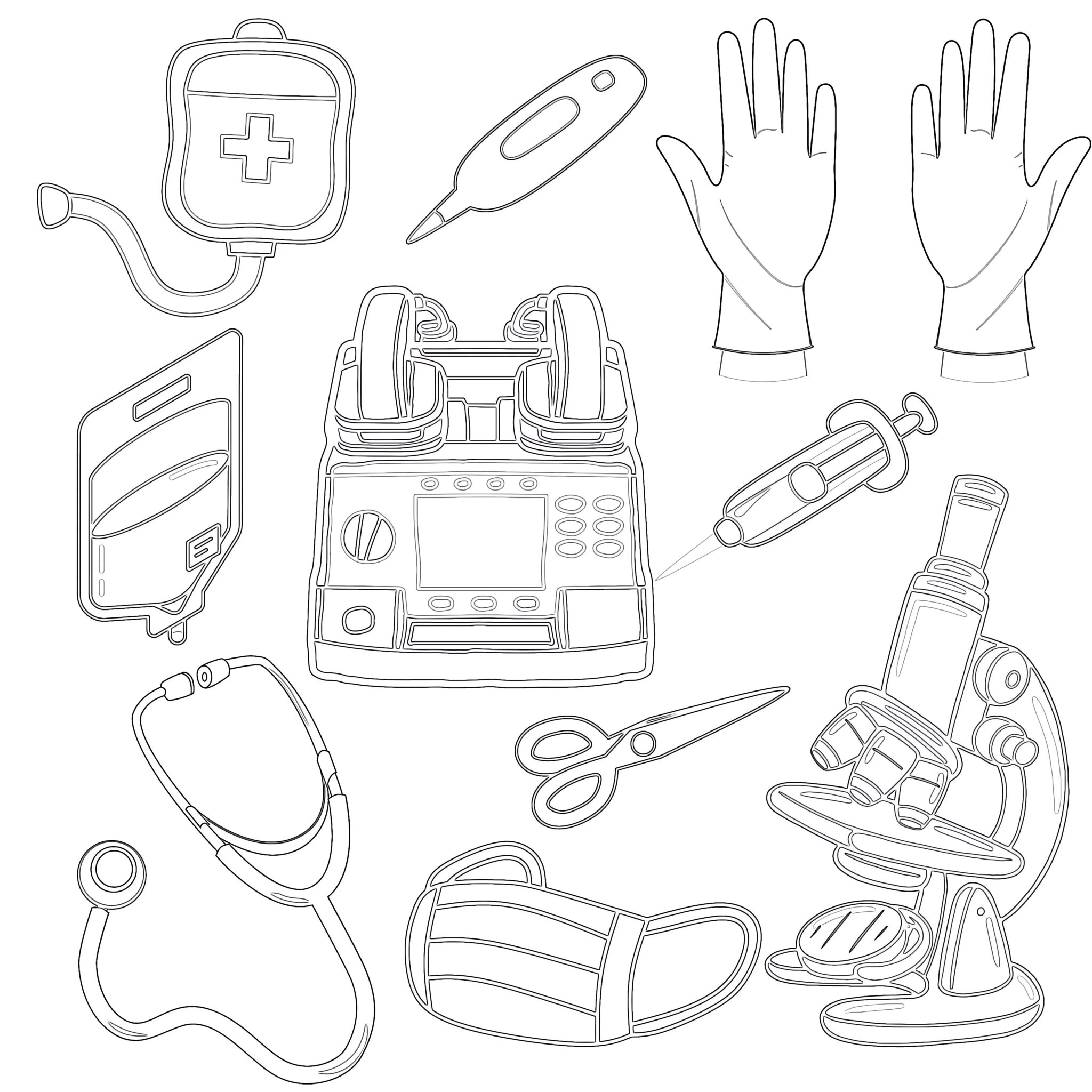 Subjects Of Medicine | Coloring Pages Mimi Panda