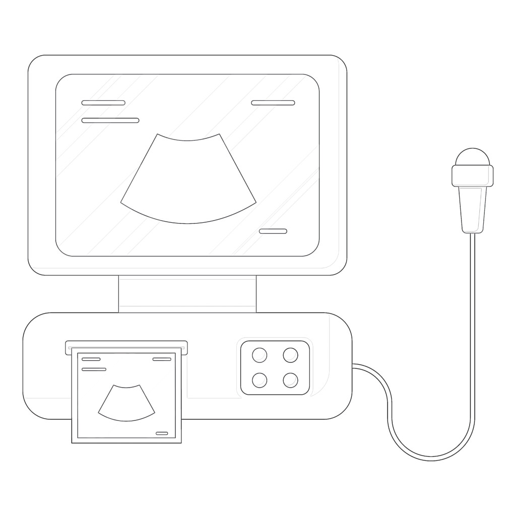 Printable Ultrasonography Coloring Page - Mimi Panda
