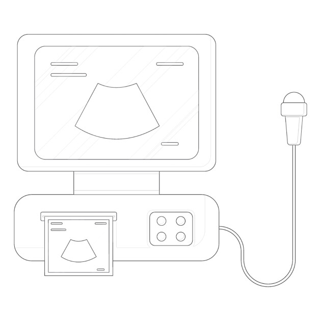 Printable Ultrasonography Coloring Page - Mimi Panda