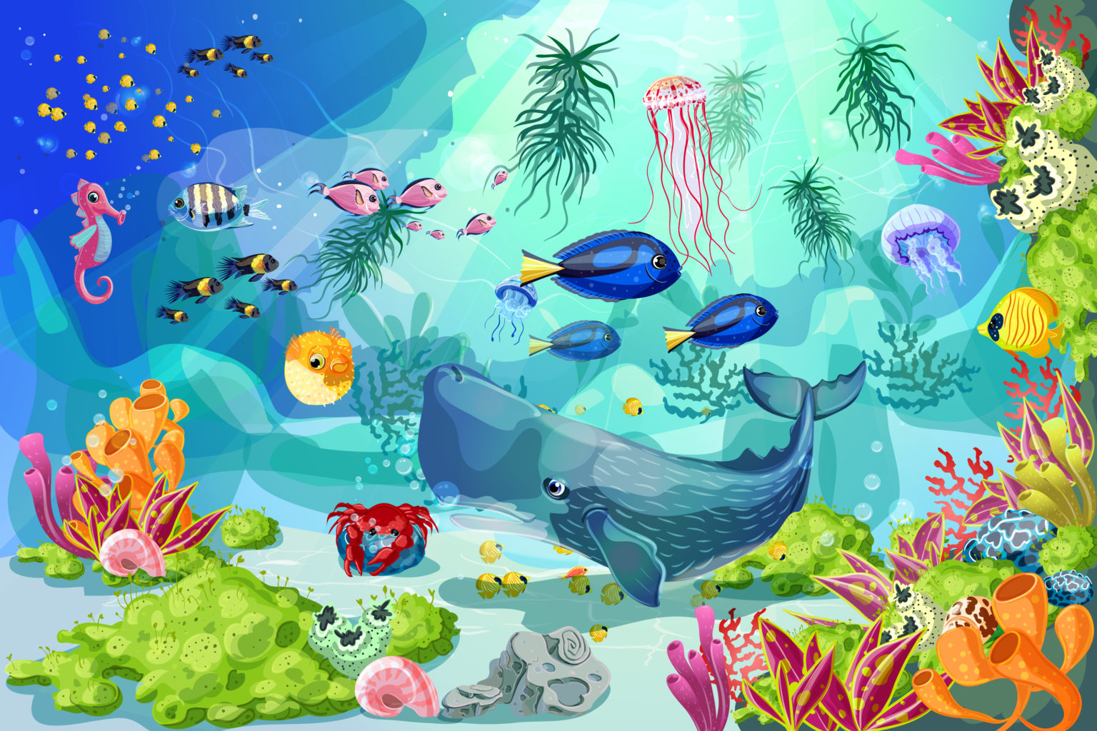 Underwater World Coloring Page | Coloring Pages Mimi Panda